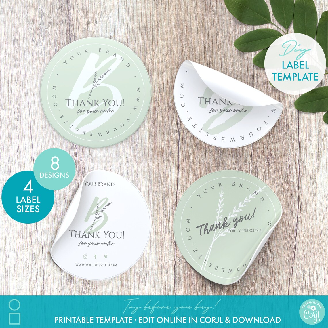 Printable Clothing Labels Branding Bundle Template 3 Items - Etsy