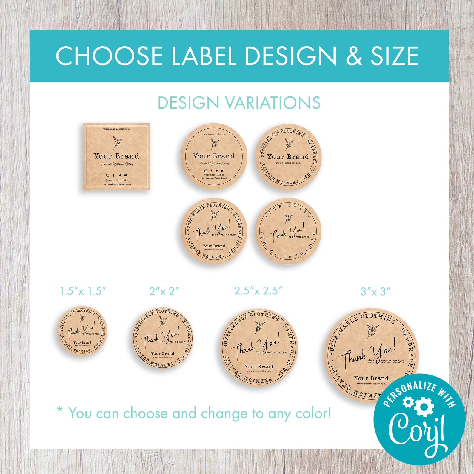 Printable Packaging Circle Sticker Label Template 4 Sizes - Etsy