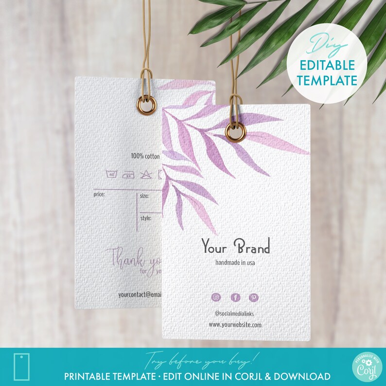 DIY Printable Clothing Price Tag Template 2 X 3 5 Etsy