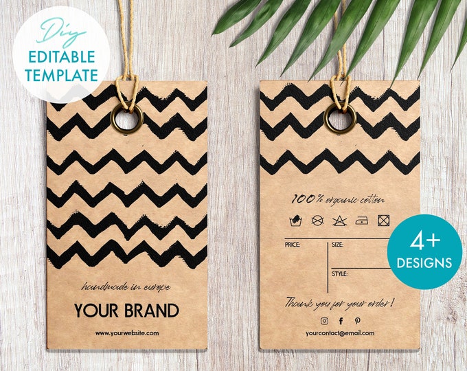 DIY Printable Clothing Hang Tag Template (4+ Designs!) 2" X 3.5 ...