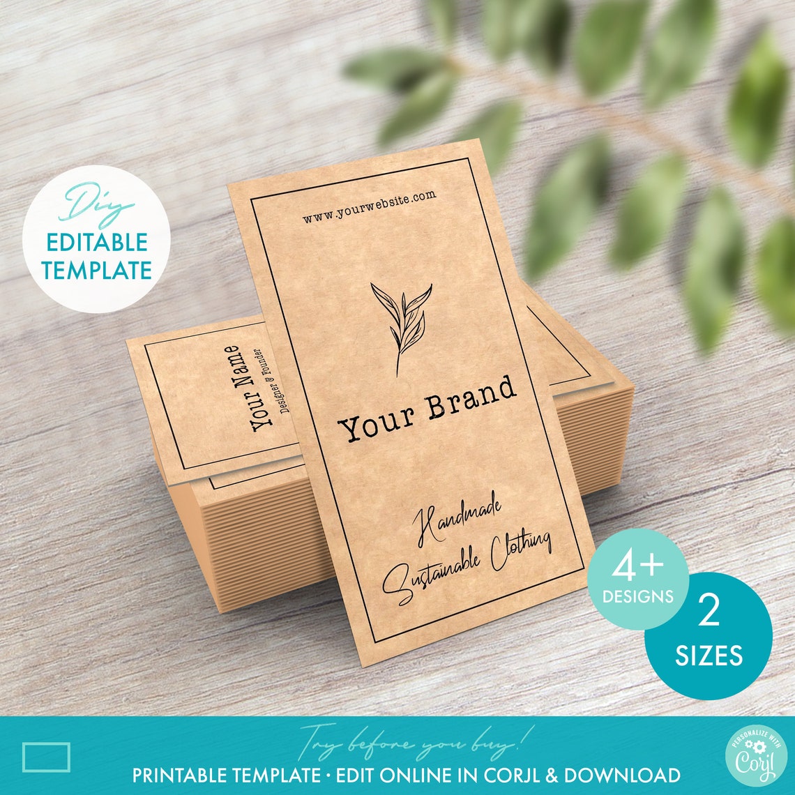 Floral Editable Business Card Template 4 Designs | Etsy
