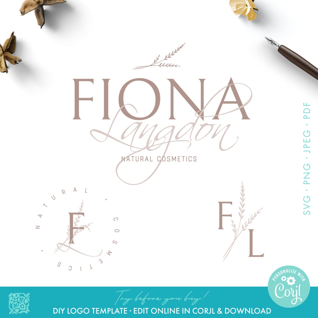DIY Logo Design Template, Minimalist Floral DIY Custom Business Logo ...