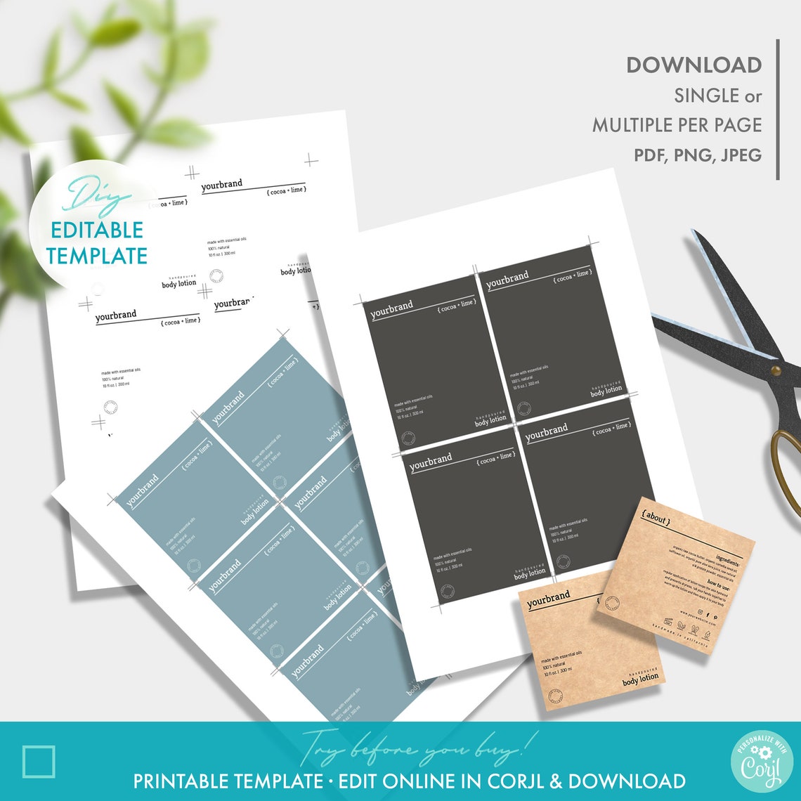 Minimal Editable Shampoo Label Template 4 Sizes Printable - Etsy UK