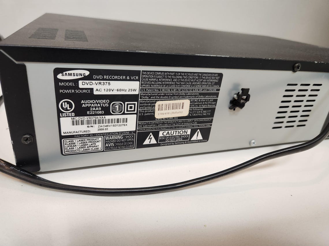 Samsung DVD-VR375 DVD VCR Vhs Recorder Combo 4 Head - Etsy
