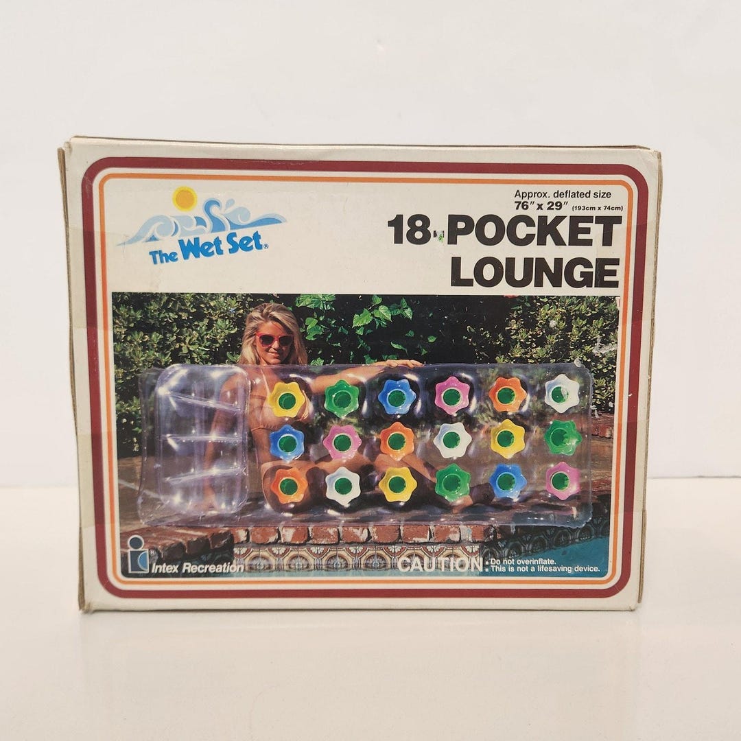 Vintage 1986 the Wet Set Intex Inflatable Float Lounge 76”x29” 18 ...
