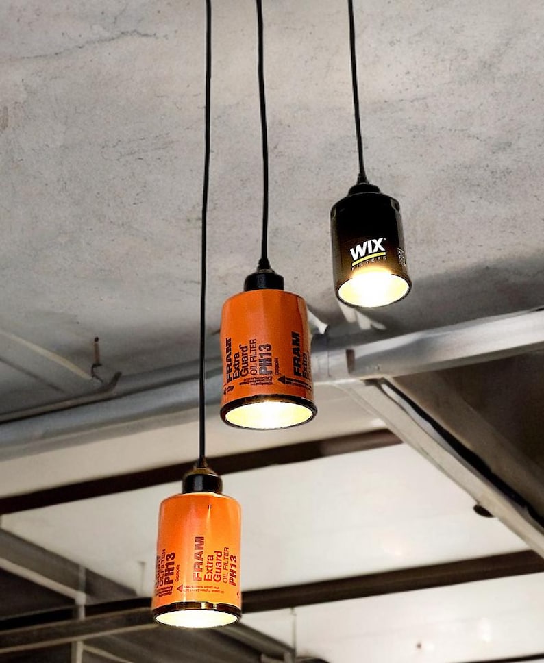Oil Filter Hanging Light: Automotive Garage Decor - Etsy
