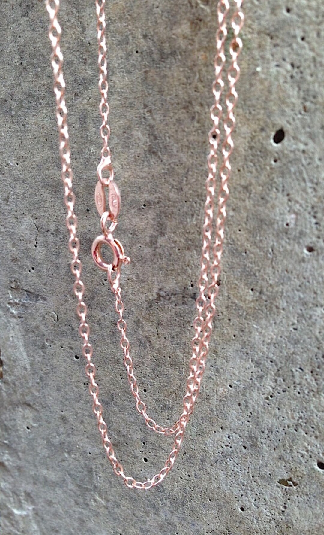 Rose Gold Sterling Silver Cable Chain Necklace: 18k Gold Plated ...