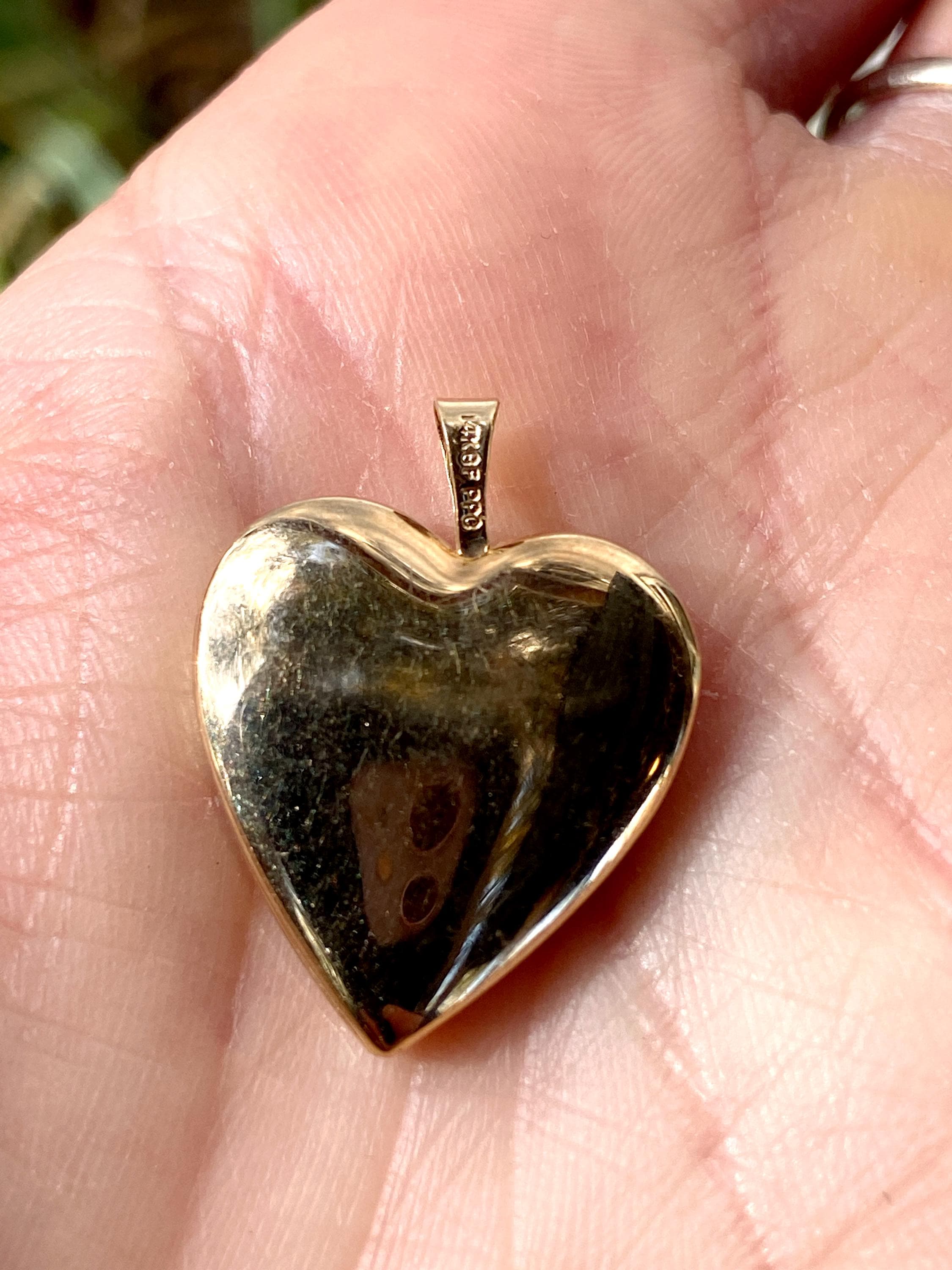 Vintage 14K Gold Filled Heart Locket: Engraved Floral Keepsake Necklace ...