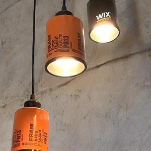 Oil Filter Hanging Light: Automotive Garage Decor - Etsy