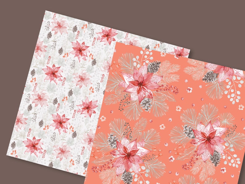 Watercolor Christmas Seamless Patterns Holiday Digital Paper - Etsy