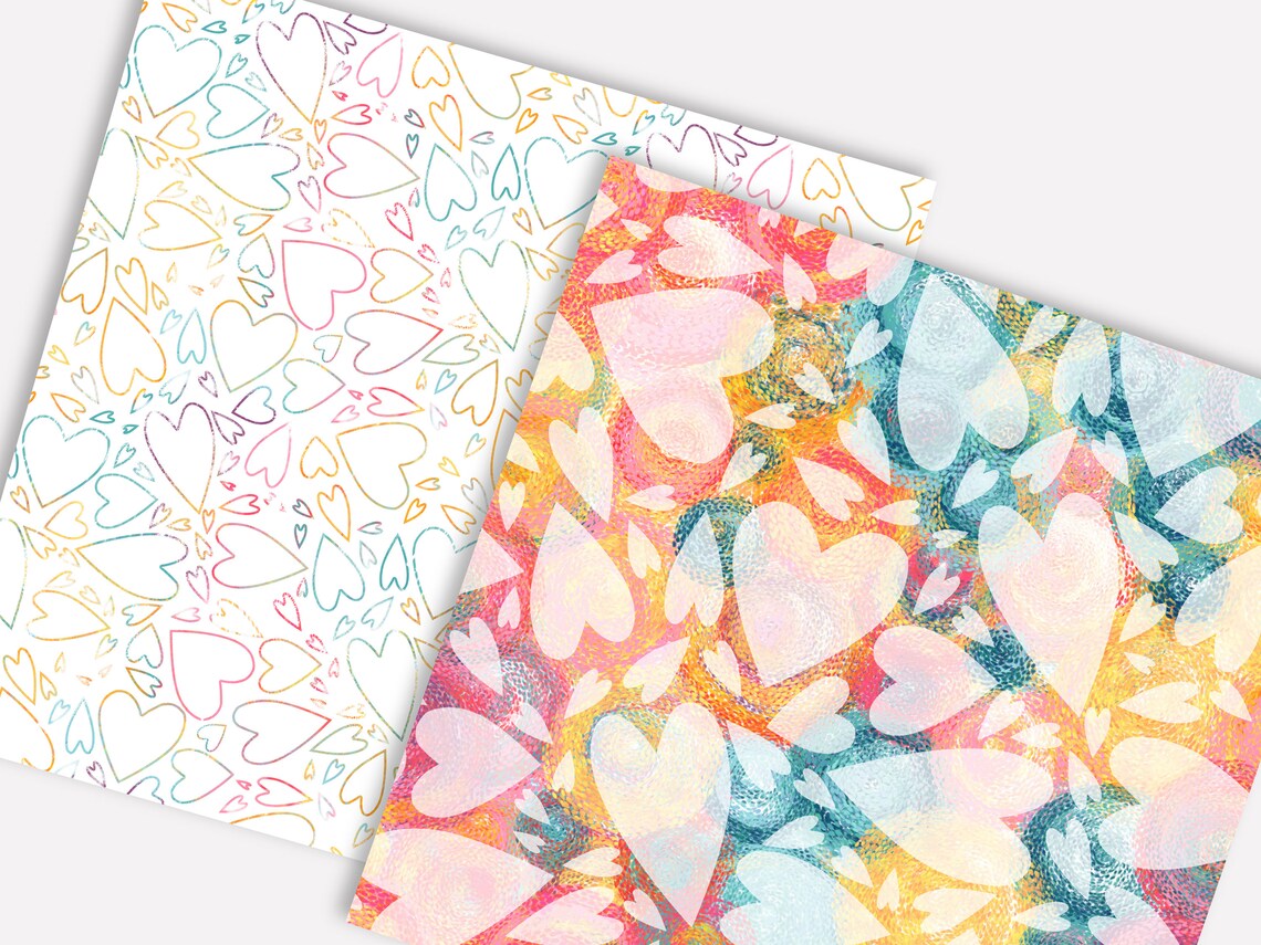 Love Seamless Digital Backgrounds Valentine Day Digital Paper - Etsy