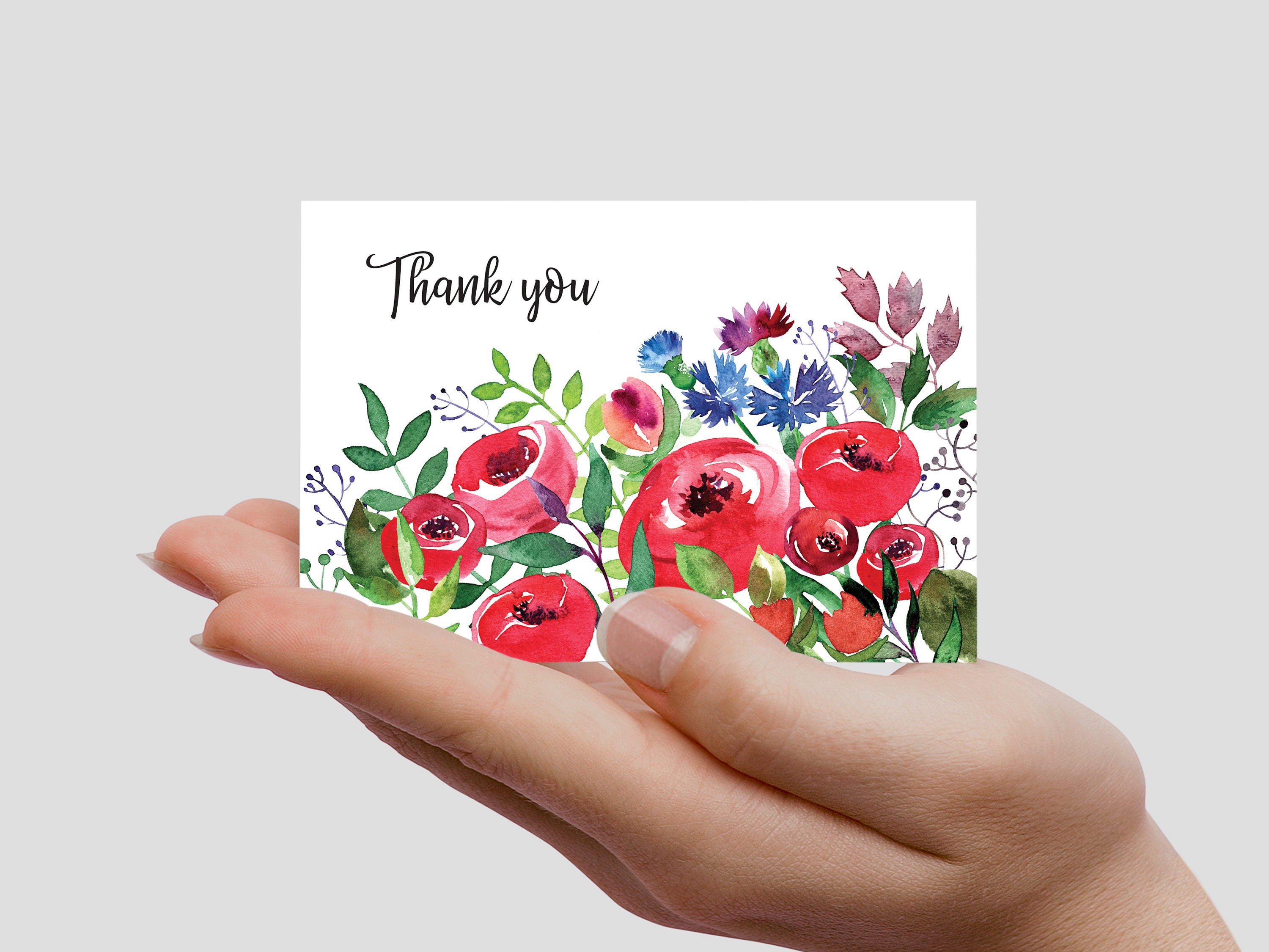 Summer Thank You Card Floral Thank You Card Wedding Thank | Etsy