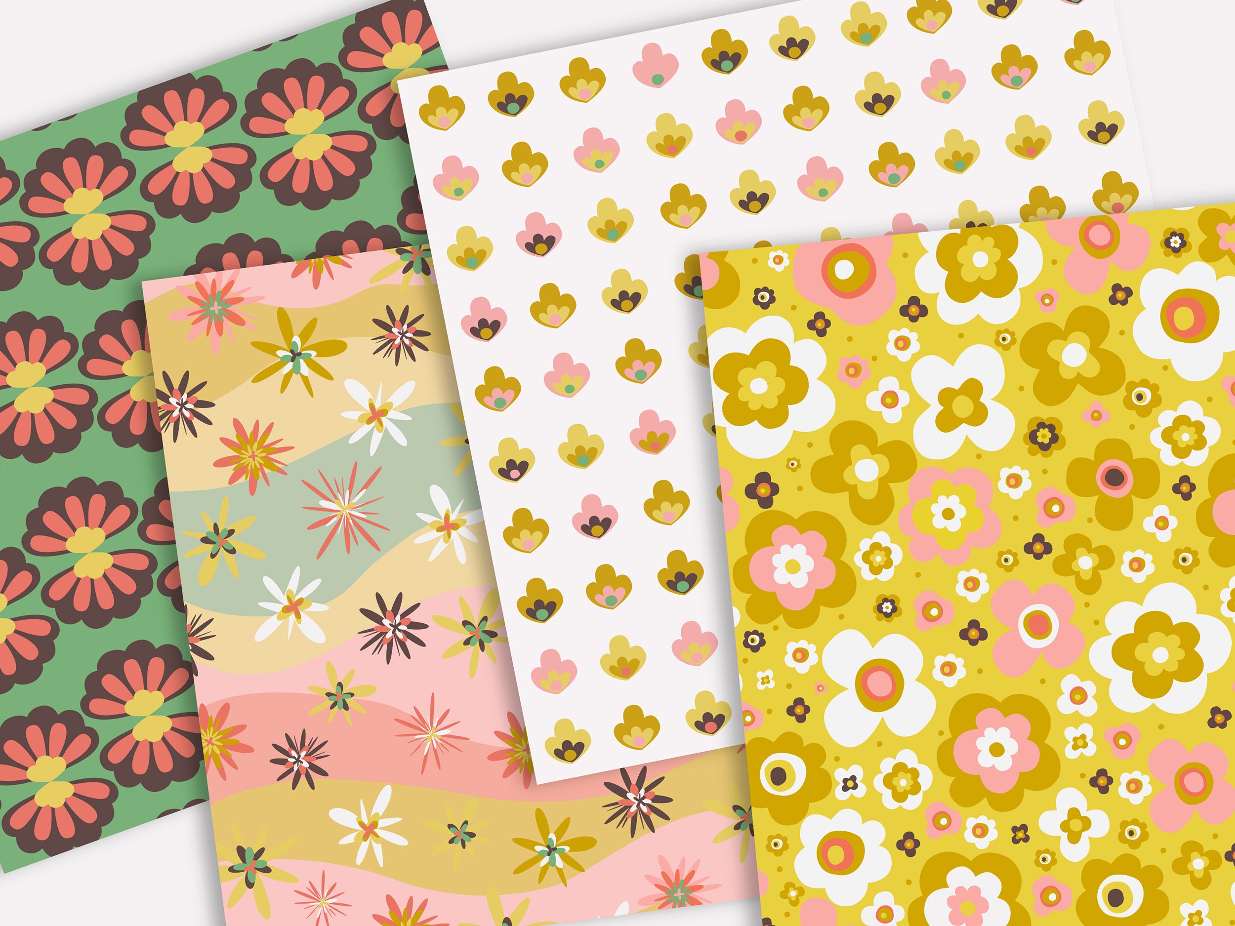 Retro SEAMLESS Digital Paper Pack Mid-century Scrapbook - Etsy