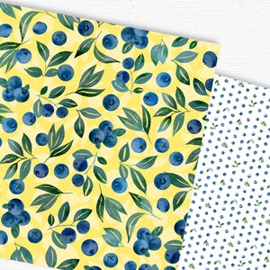SEAMLESS Watercolor Blueberries Digital Paper Pack | Blueberry and ...