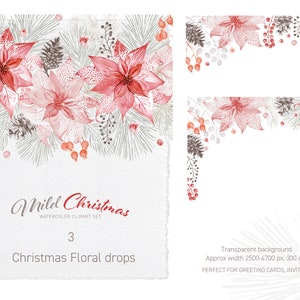 Watercolor Christmas Clipart Set | Wreaths | Frames | Cards | Holiday ...