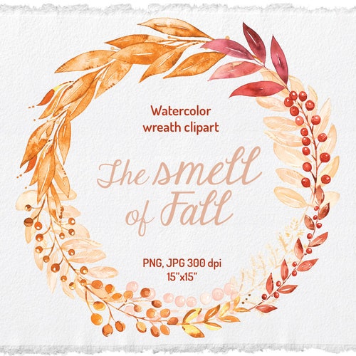 Rustic Fall Watercolor Digital Papers Autumn Leaf Pumpkins | Etsy