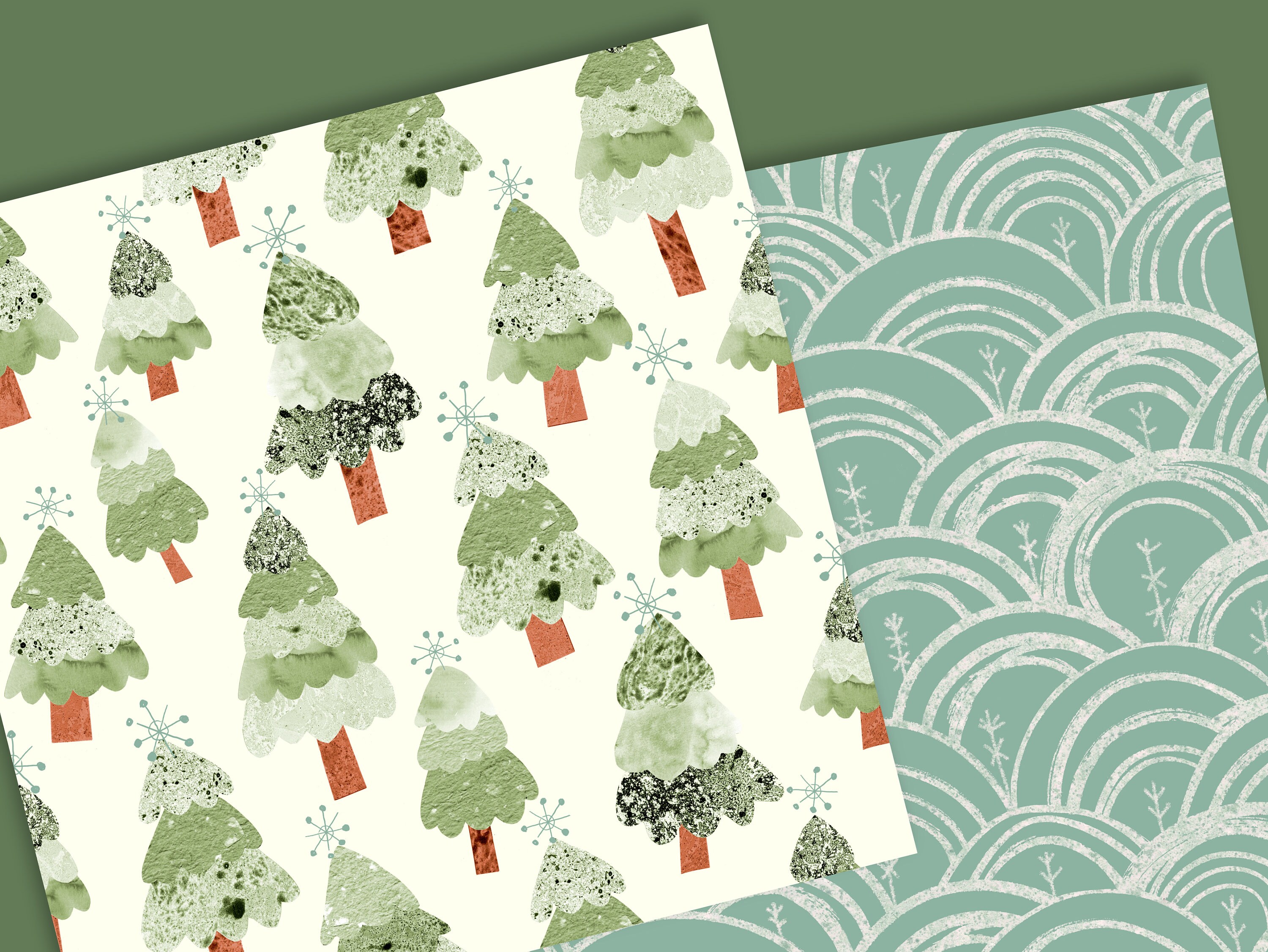 Vintage Christmas Digital Paper Pack Holiday Seamless | Etsy