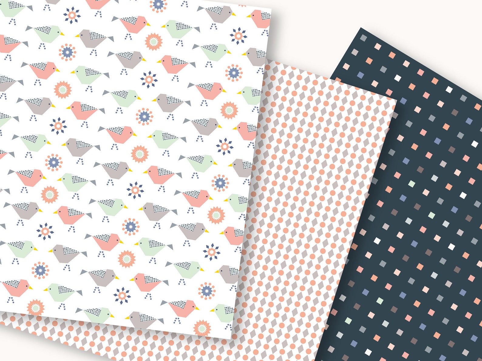 Nursery Digital Papers Seamless Pattern Kids Scrapbooking | Etsy