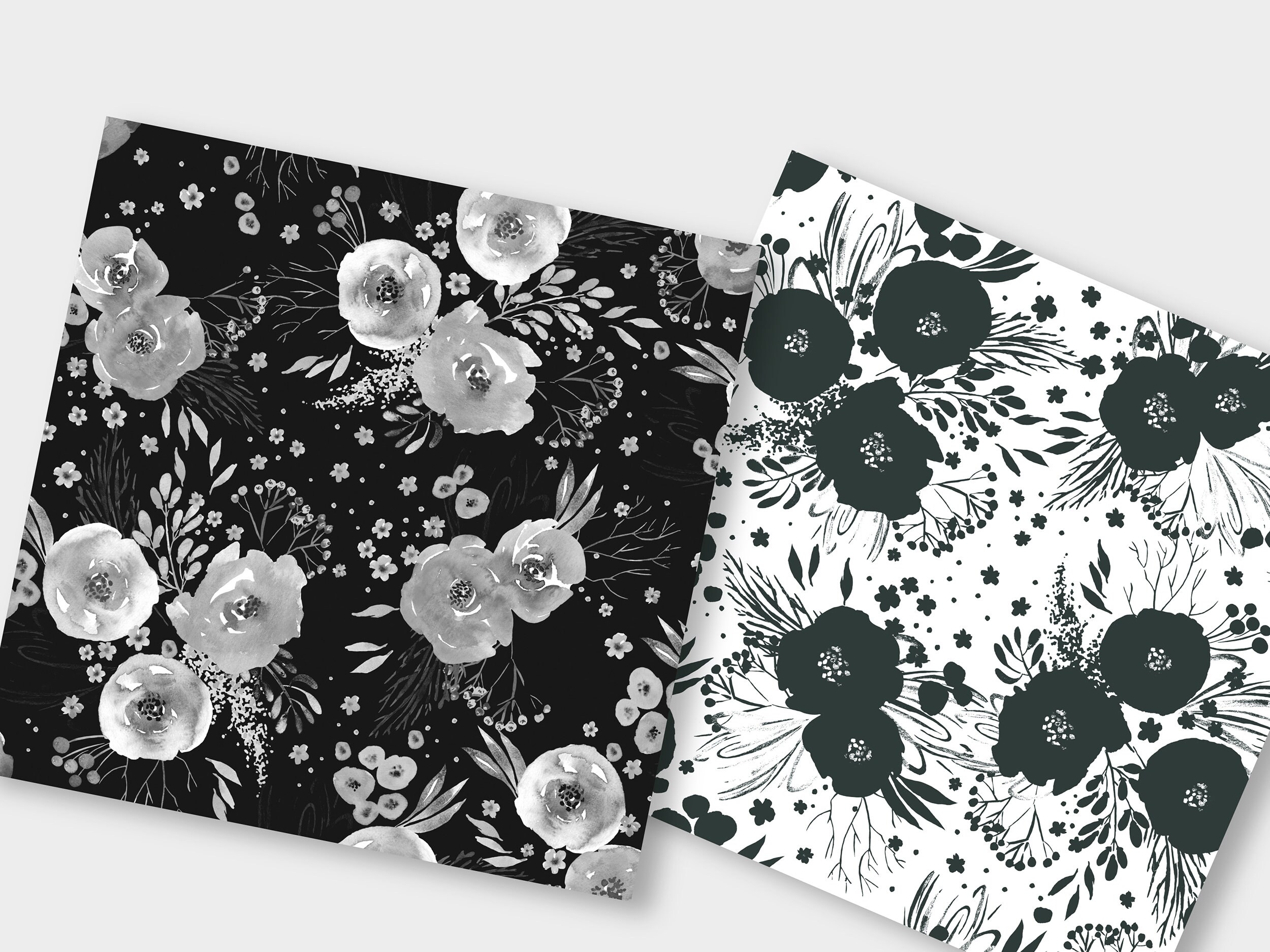 Watercolor Roses Digital Paper Pack Flowers Seamless Pattern - Etsy