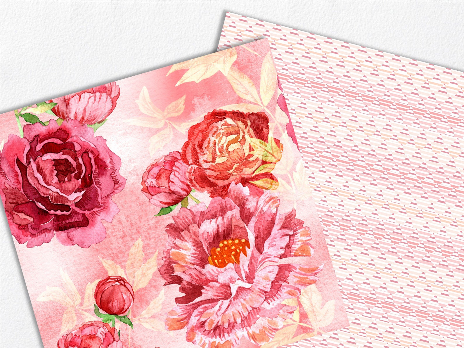 Watercolor Blush Garden Digital Paper Pack | Flowers Seamless Pattern ...