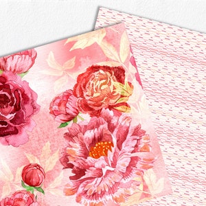 Watercolor Blush Garden Digital Paper Pack | Flowers Seamless Pattern ...