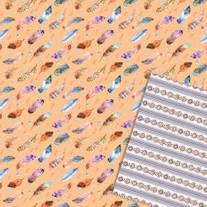 Watercolor Feathers Digital Paper Pack | Flowers Seamless Patterns ...