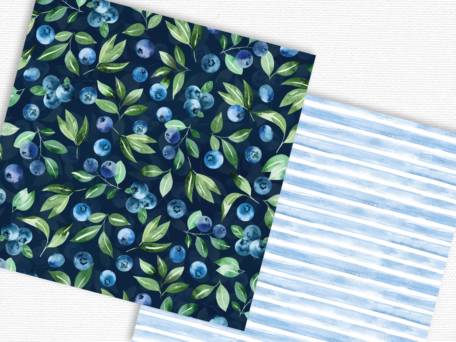 SEAMLESS Watercolor Blueberries Digital Paper Pack Blueberry - Etsy