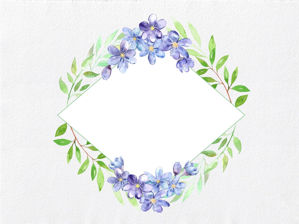 Watercolor SPRING Frames Clipart Spring Flowers Frames Set | Etsy