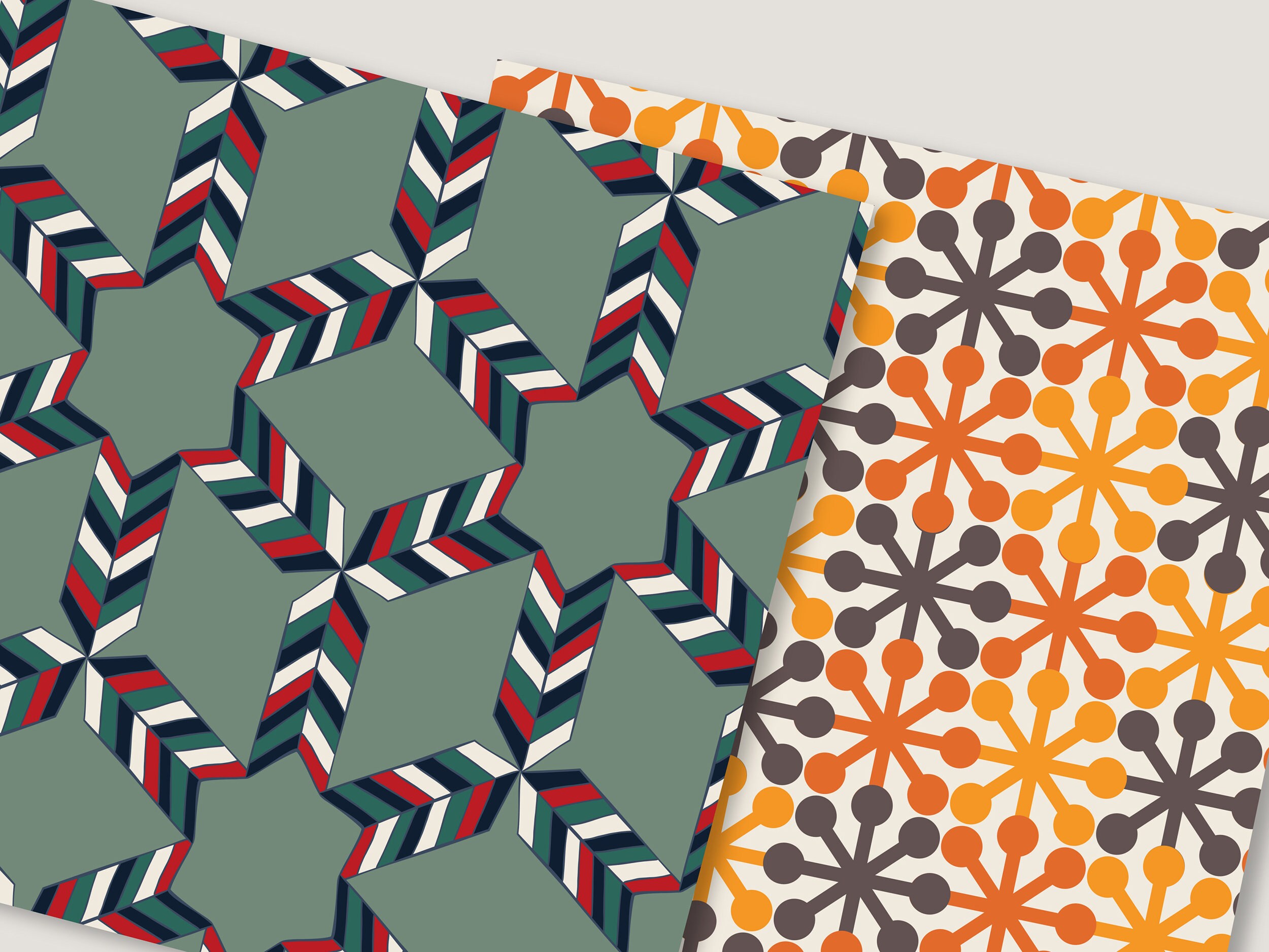 Christmas Digital Paper Pack Holiday Seamless Patterns With - Etsy