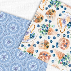SEAMLESS Watercolor Blueberries Digital Paper Pack | Breakfast With ...