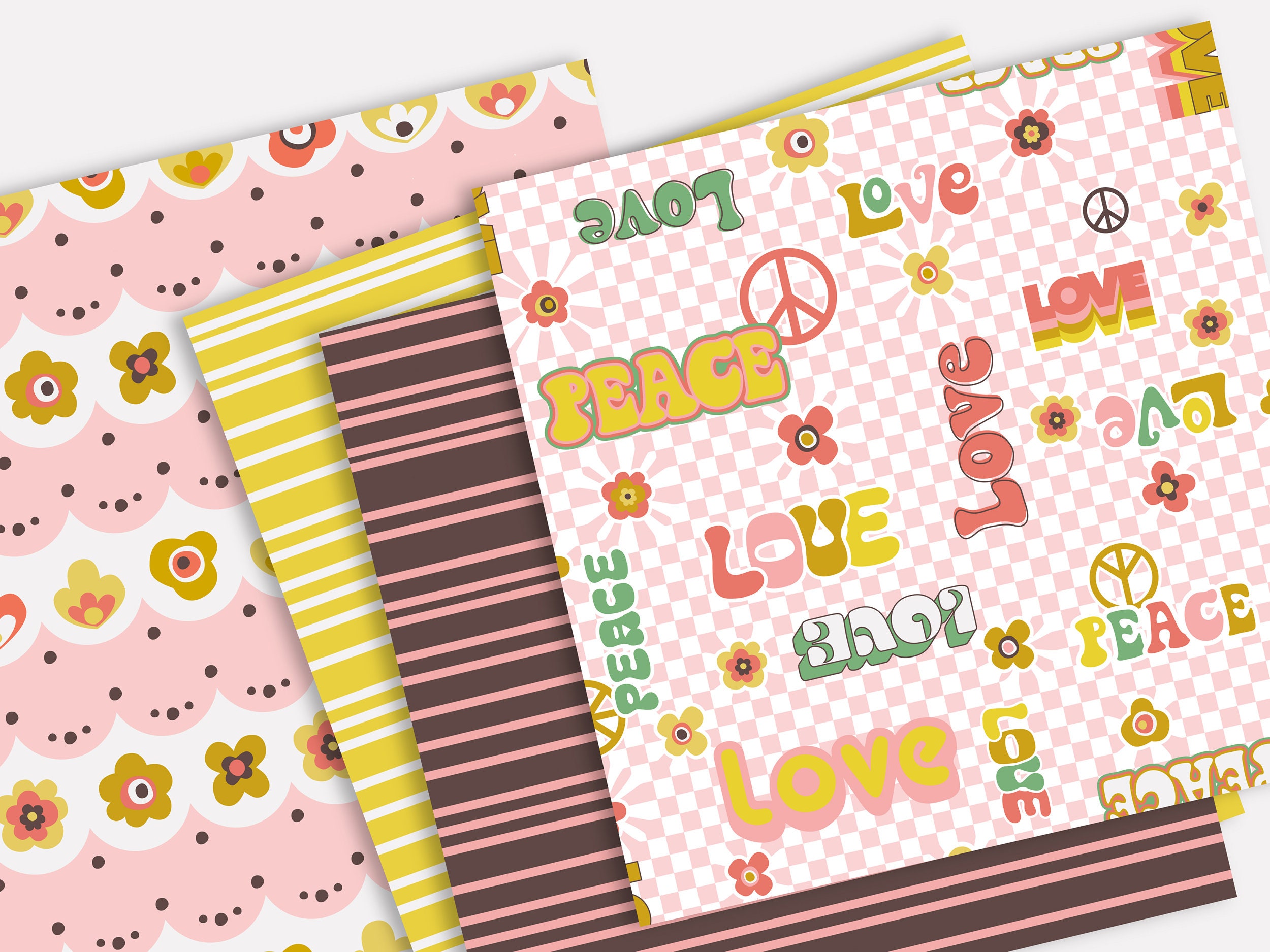 Retro SEAMLESS Digital Paper Pack Mid-century Scrapbook - Etsy