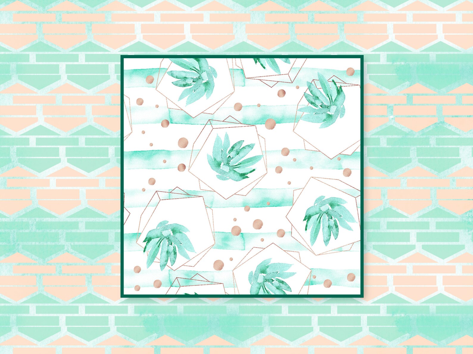 Watercolor Peach Mint Digital Paper Pack Flowers Seamless - Etsy