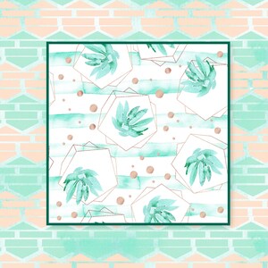 Watercolor Peach Mint Digital Paper Pack Flowers Seamless Patterns ...