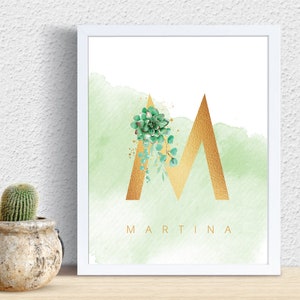 Decorated Letters With Cactus and Succulent | Watercolor Clipart ...