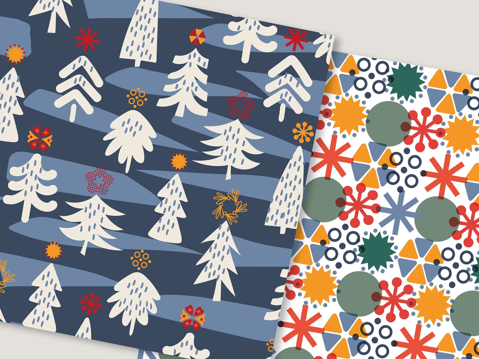 Christmas Digital Paper Pack Holiday Seamless Patterns With - Etsy