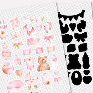 Baby Girl Stickers, New Baby Printable Bullet Journal Stickers, ITS A ...