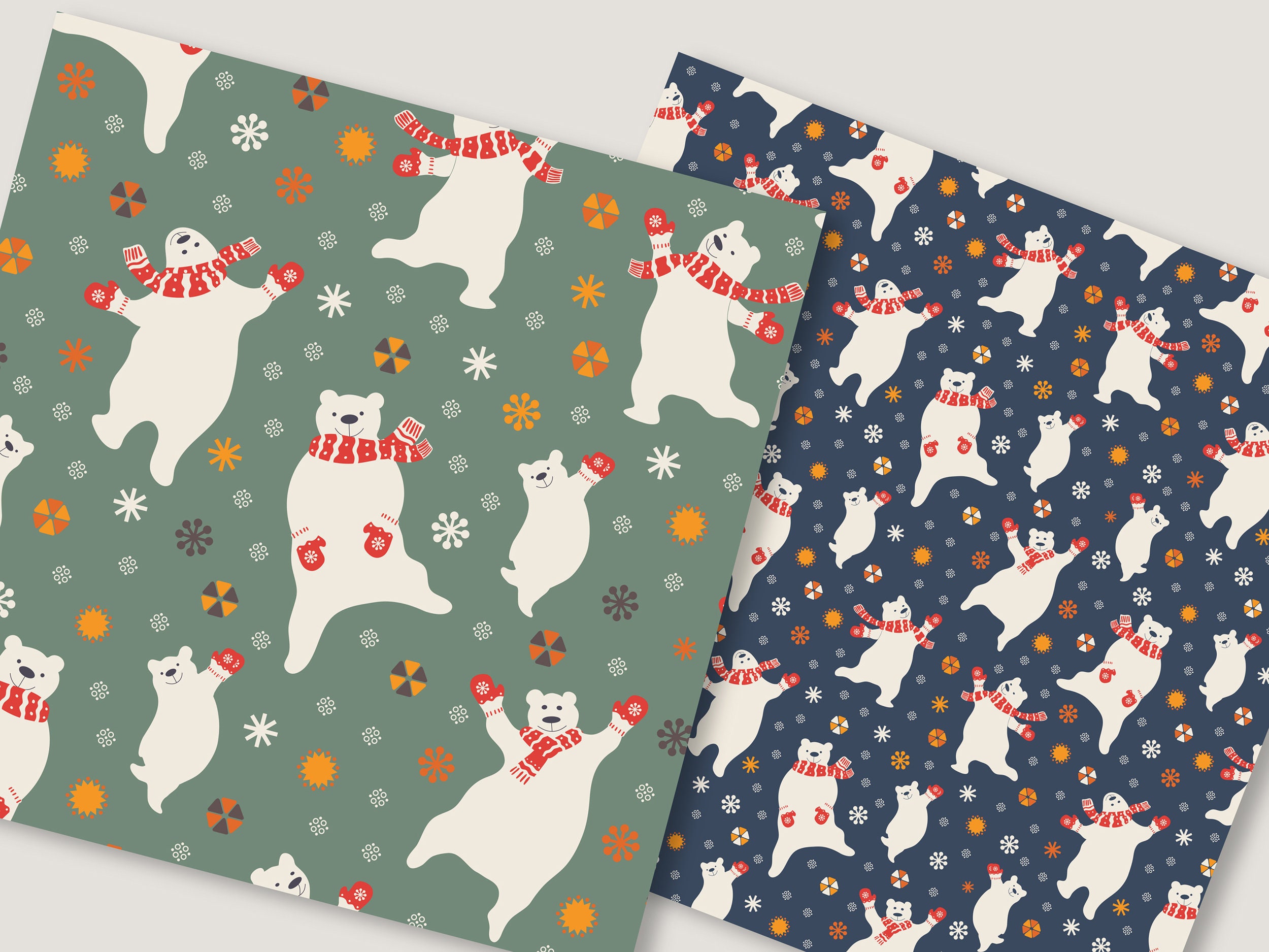 Christmas Digital Paper Pack Holiday Seamless Patterns With - Etsy