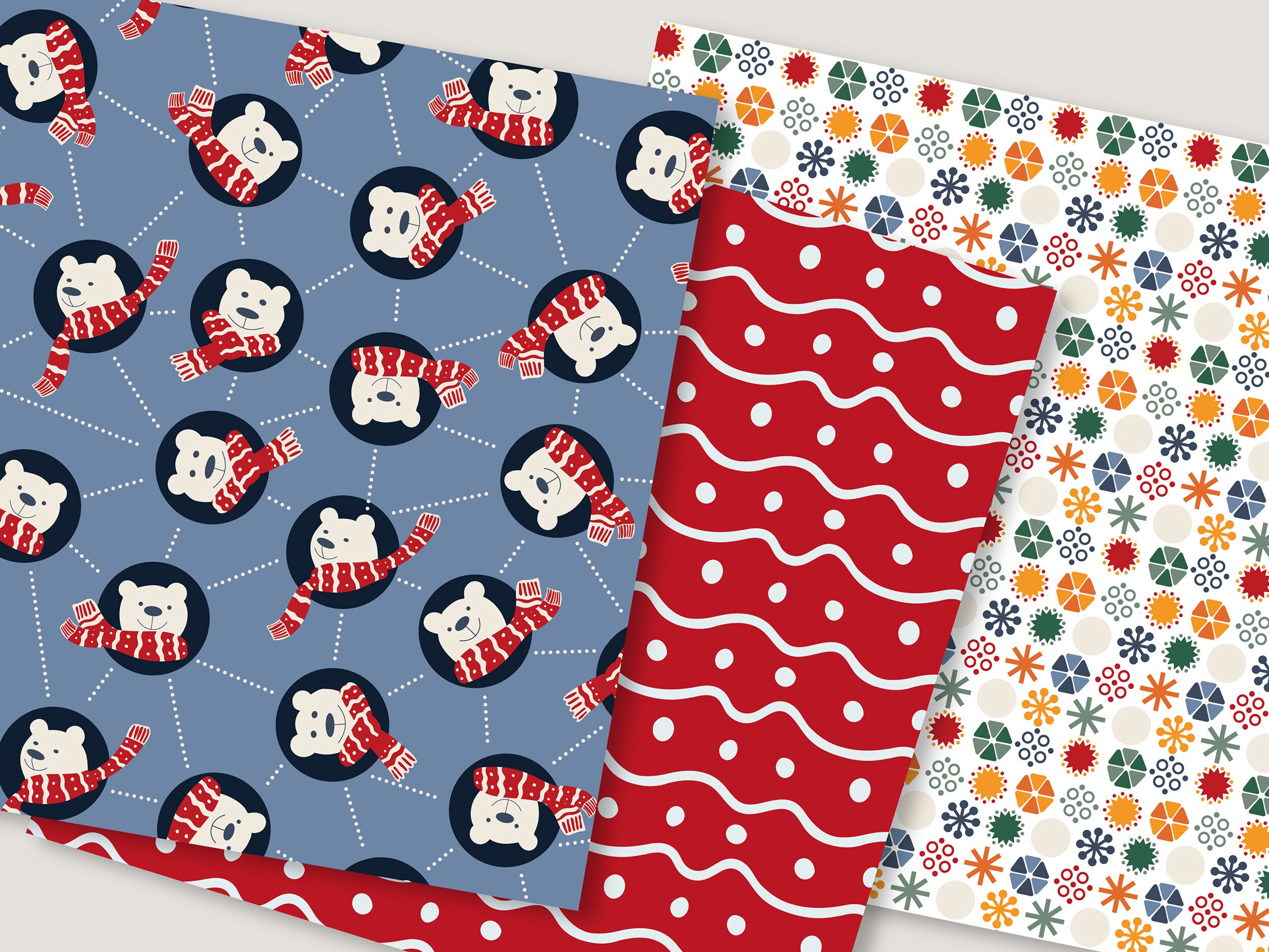 Christmas Digital Paper Pack Holiday Seamless Patterns With - Etsy