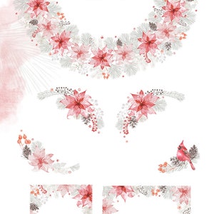 Watercolor Christmas Clipart Set | Wreaths | Frames | Cards | Holiday ...