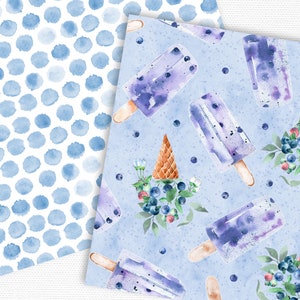 SEAMLESS Watercolor Blueberries Digital Paper Pack | Breakfast With ...