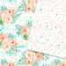 Watercolor Peach Mint Digital Paper Pack Flowers Seamless Patterns ...