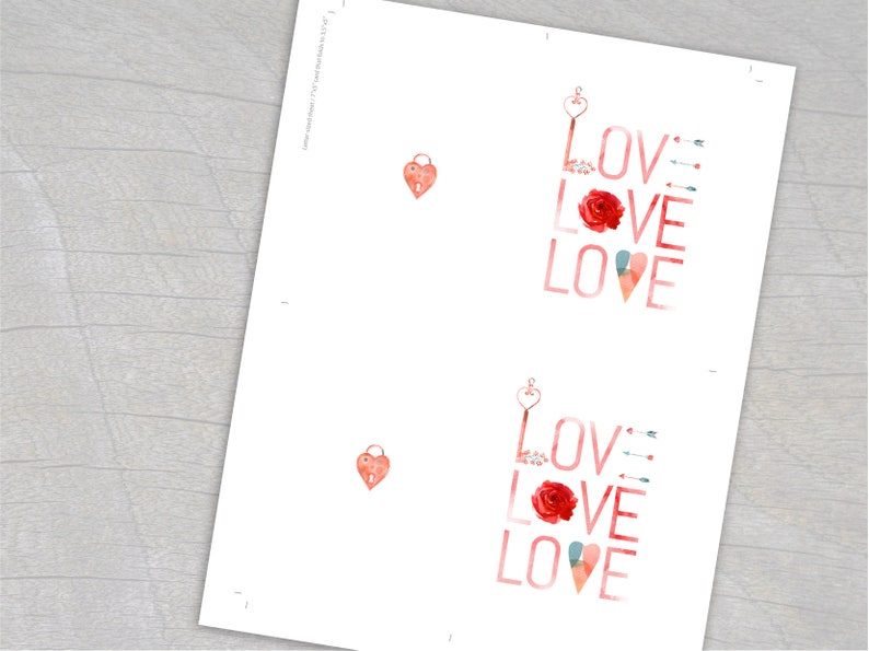 Valentines Card Printable Valentines Day Greeting Card Love - Etsy