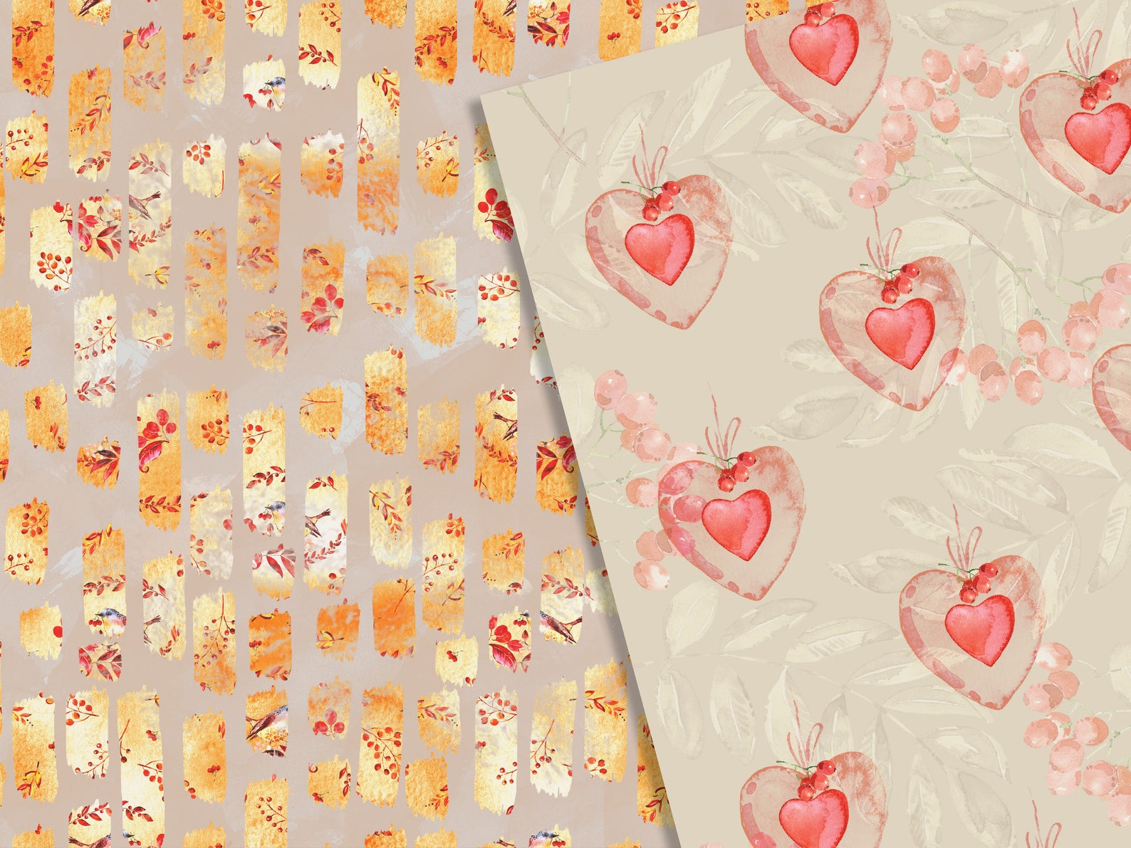 SEAMLESS Watercolor Fall Digital Paper Pack Autumn | Etsy