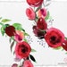 Watercolor Burgundy Floral Clipart Set | Watercolour Deep Red Flowers ...