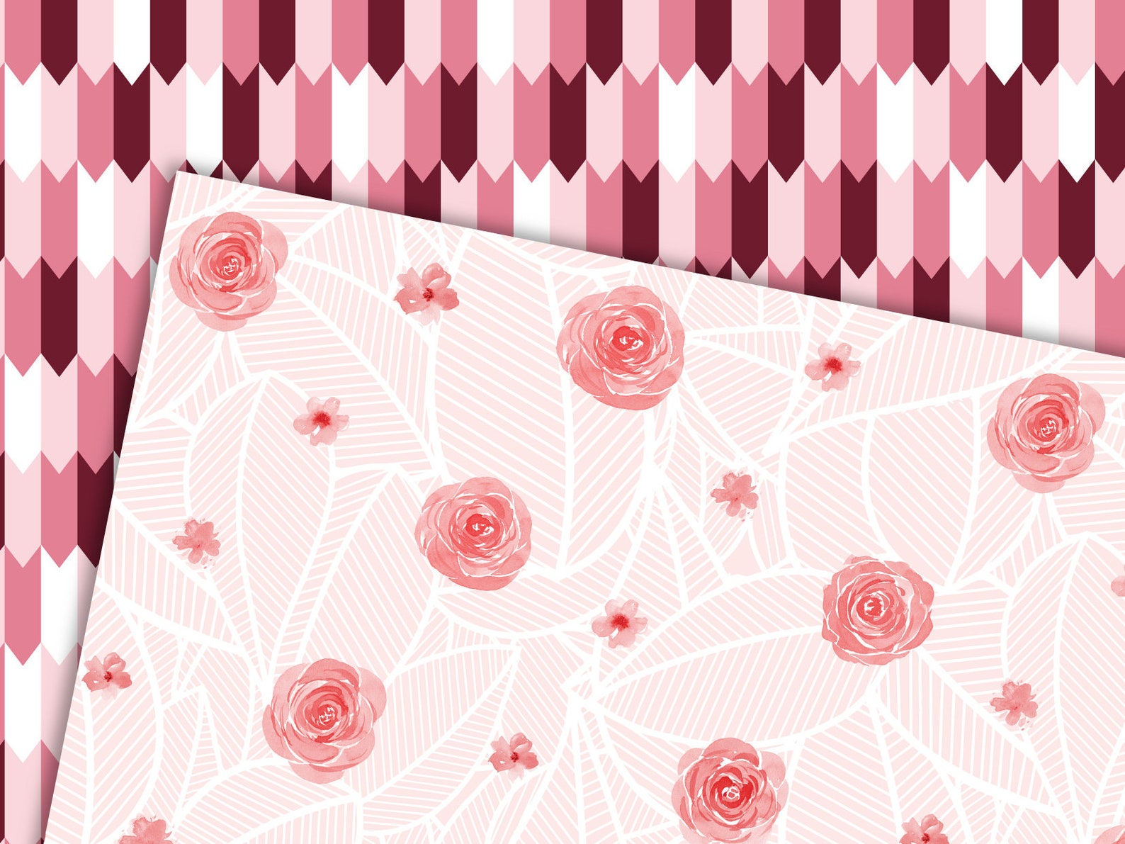 Watercolor Floral Digital Paper Pack Flowers Seamless Patterns - Etsy