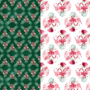 Watercolor Christmas Digital Paper Pack | Holiday Seamless Patterns ...