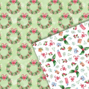 Watercolor Christmas Digital Paper Pack | Holiday Seamless Patterns ...
