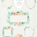Peach Mint Floral Geometric Frames | Premade Clipart | Pink Emerald ...