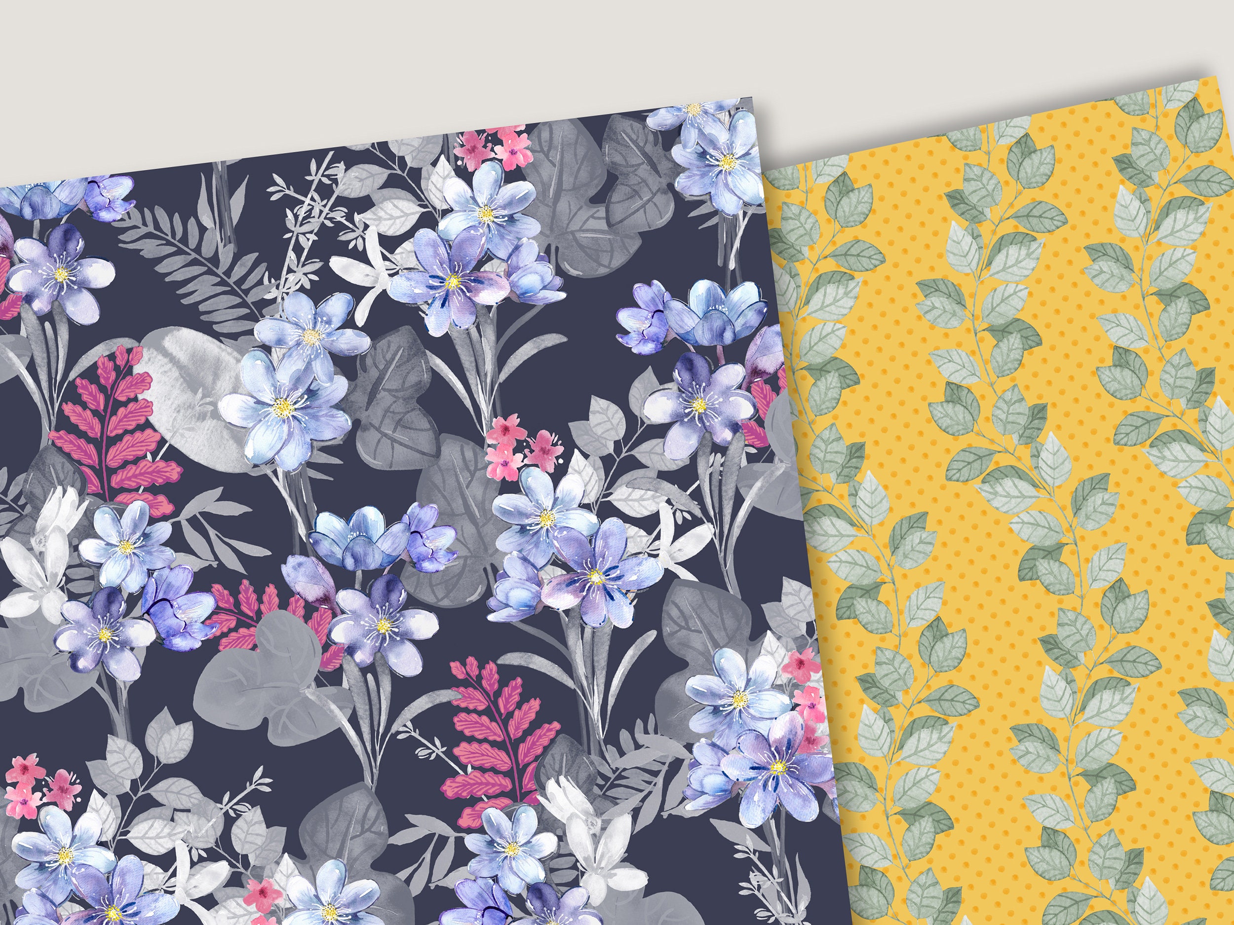 Spring Flowers Digital Papers Watercolor SEAMLESS Easter - Etsy