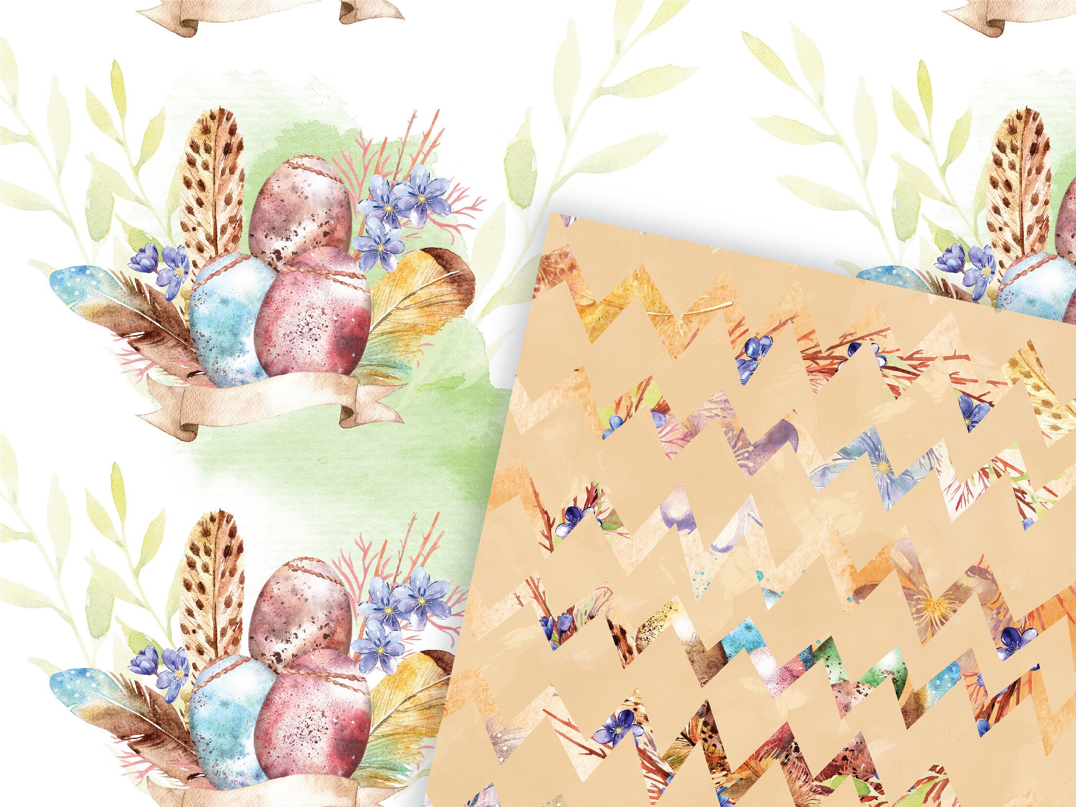 SEAMLESS Watercolor Easter Digital Paper Spring Digital - Etsy